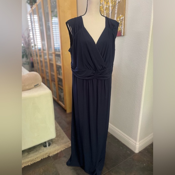 NY Collection | Dresses | Ny Collection Navy Blue Elegant Long Dress ...